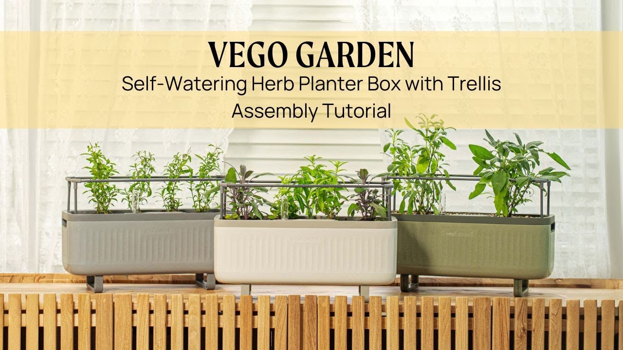 Self-Watering Herb Planter Box with Trellis Assembly Tutorial | Veg...