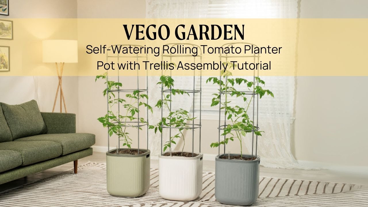 Self-Watering Rolling Tomato Planter with Trell...