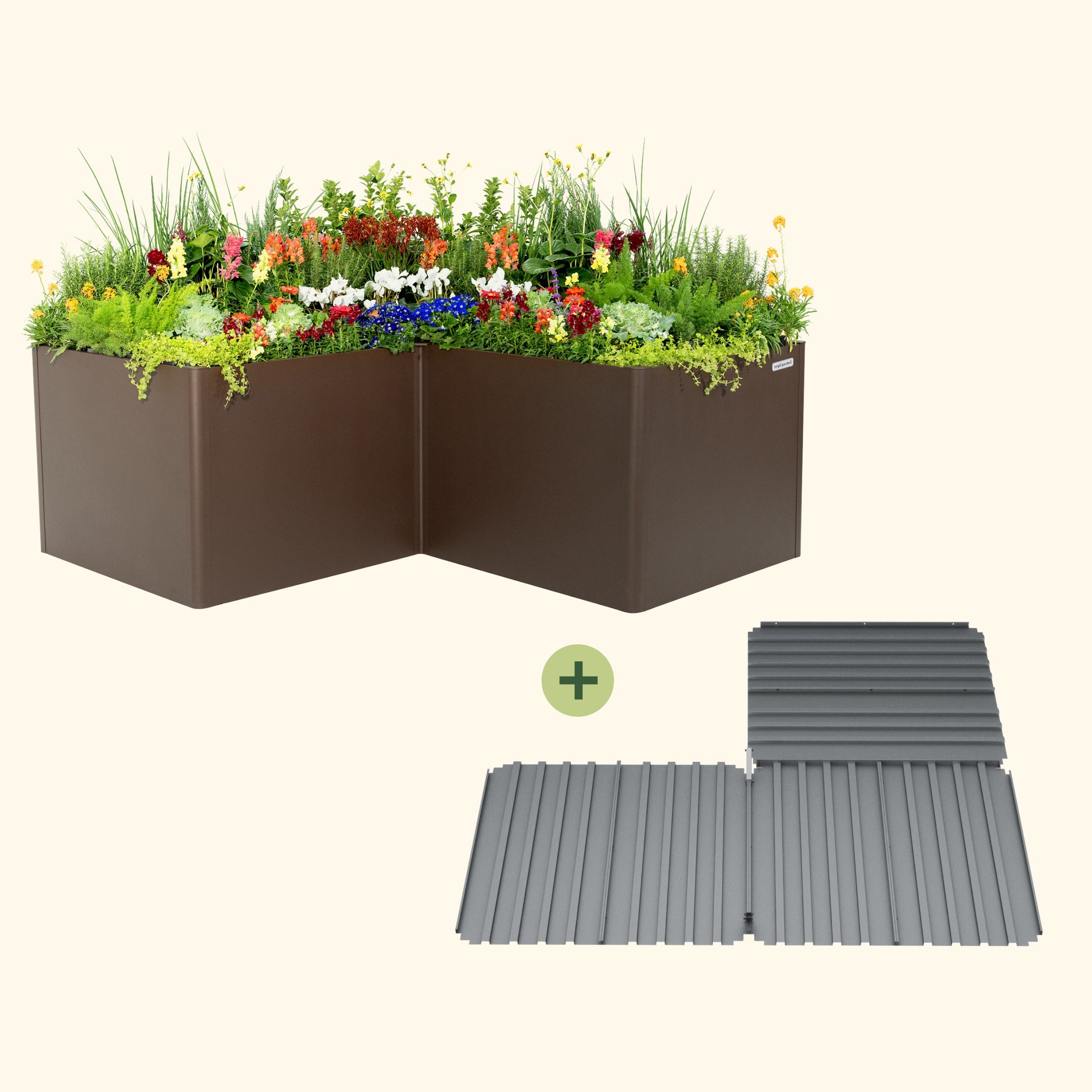 32" Extra Tall Modern Metal Raised Umber Brown Garden Bed - With ...