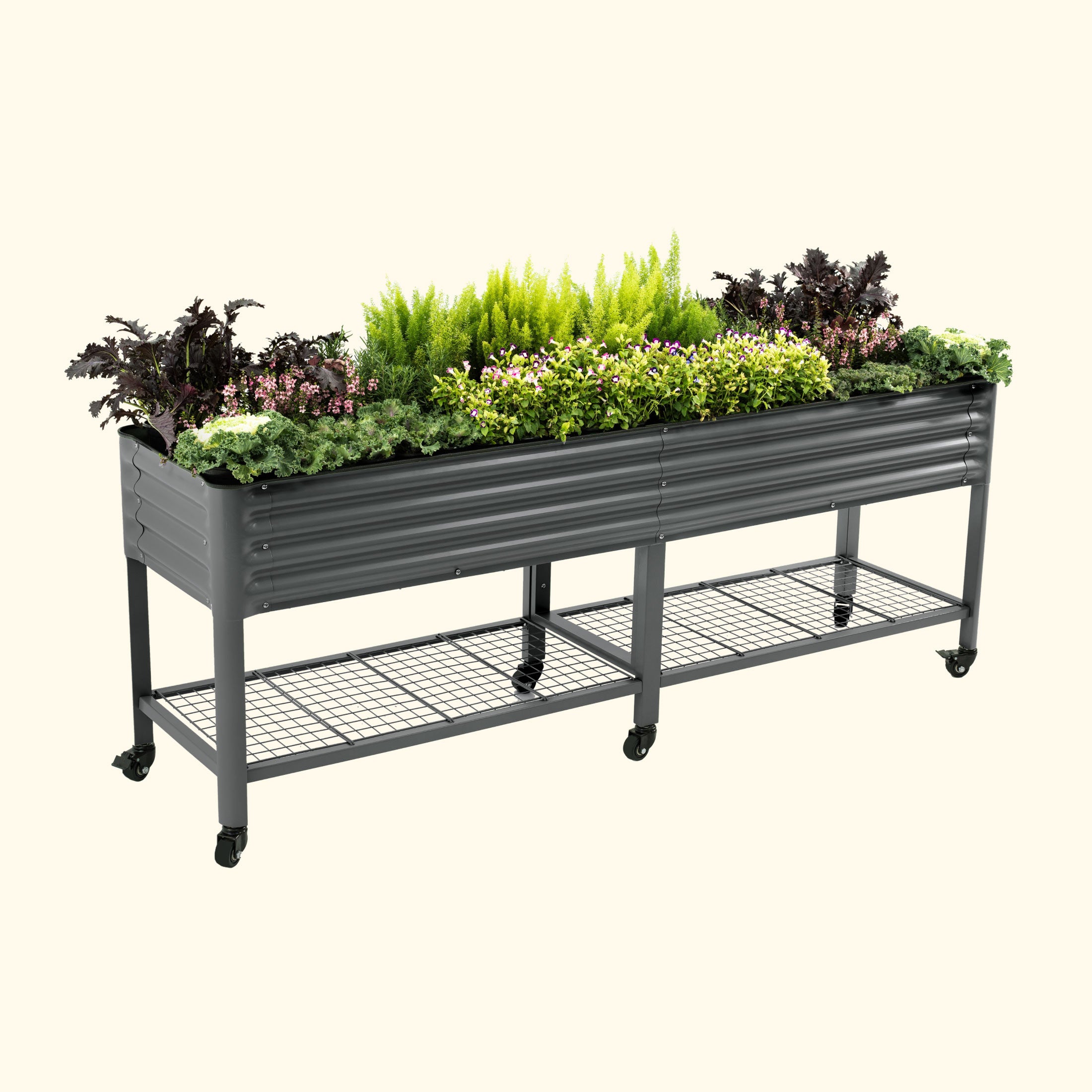 Elevated Garden Bed - 2' x 8' Wheels Included